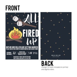 Bonfire Couples Shower, Bonfire Invitation, S'more Invitation, Couples ...