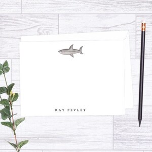 Shark Personalized Stationery Note Cards, Kids Personalized Stationary ...