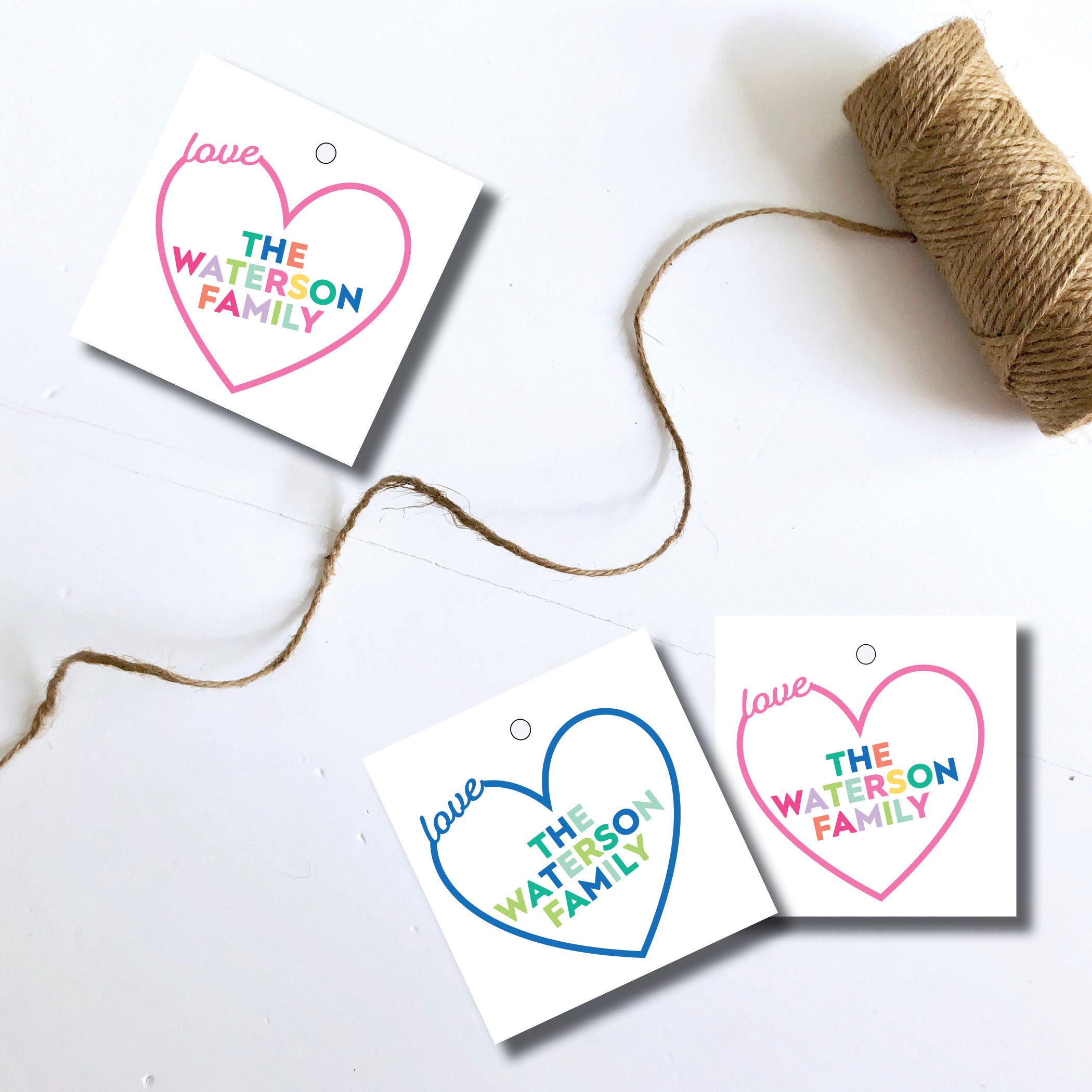 Personalized Family Gift Tags: Custom Square Tags - Etsy