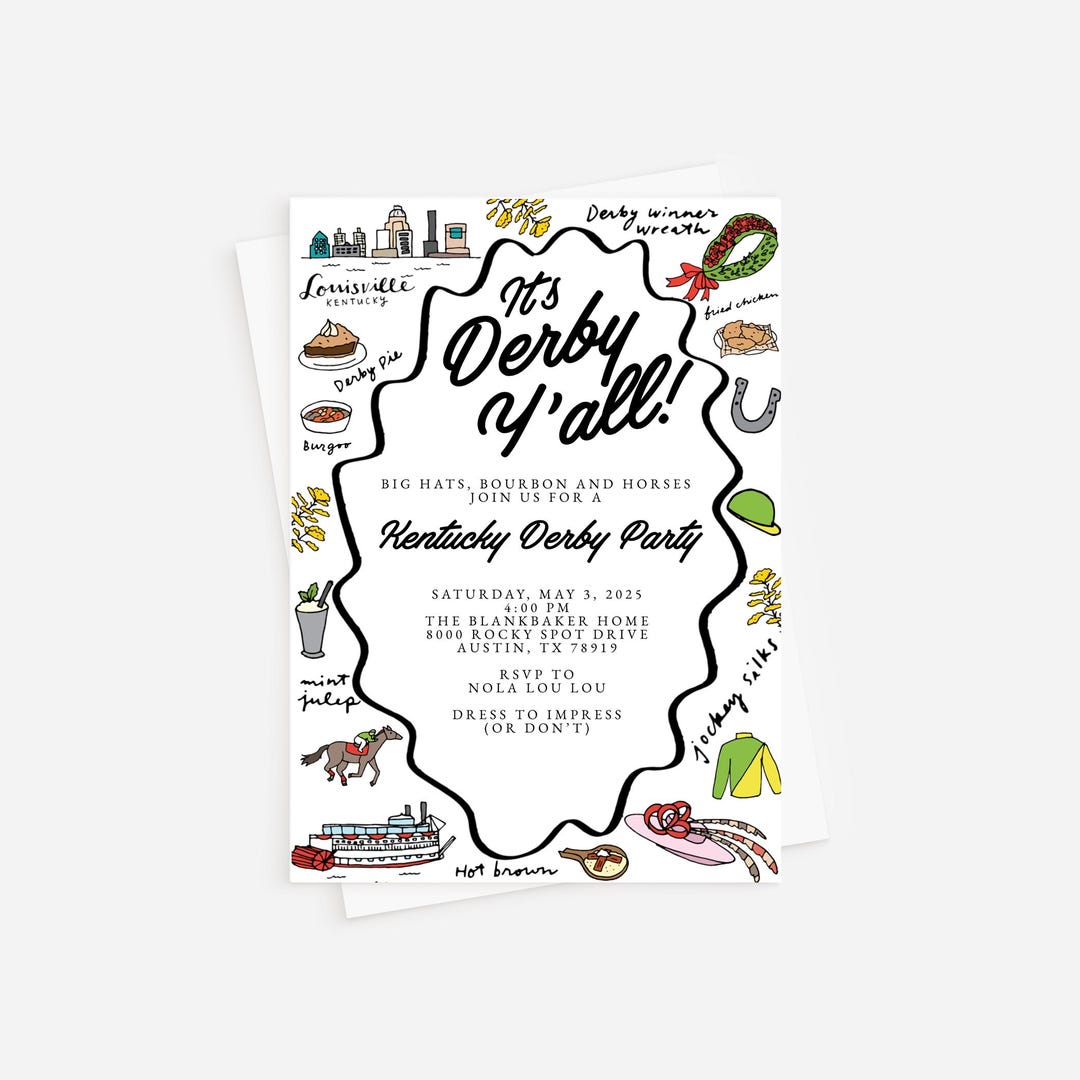 Corjl Kentucky Derby Theme Invitation, Derby Day Invitation, Run for ...