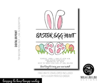 Easter Invitation, Easter Birthday Invitation, Bunny Birthday ...