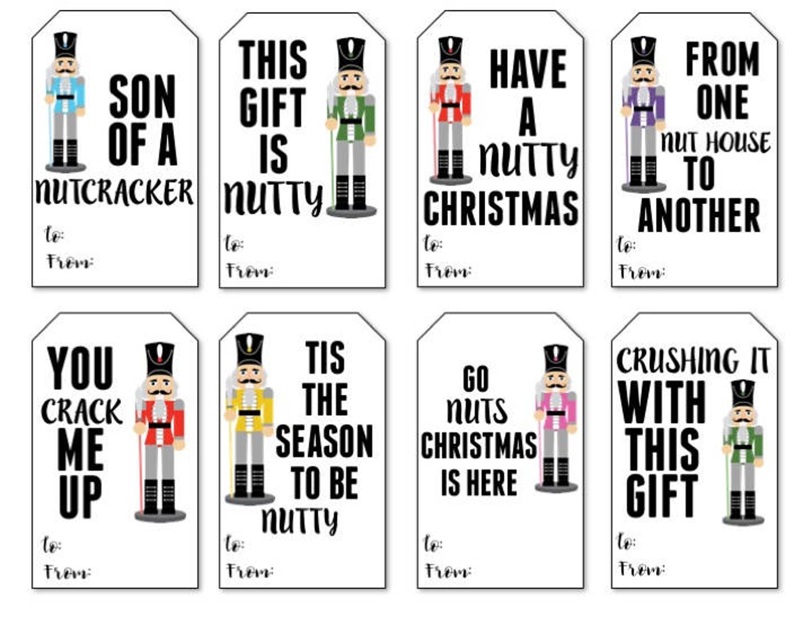 Nutcracker Christmas Gift Tags Printable Christmas Gift Tags | Etsy