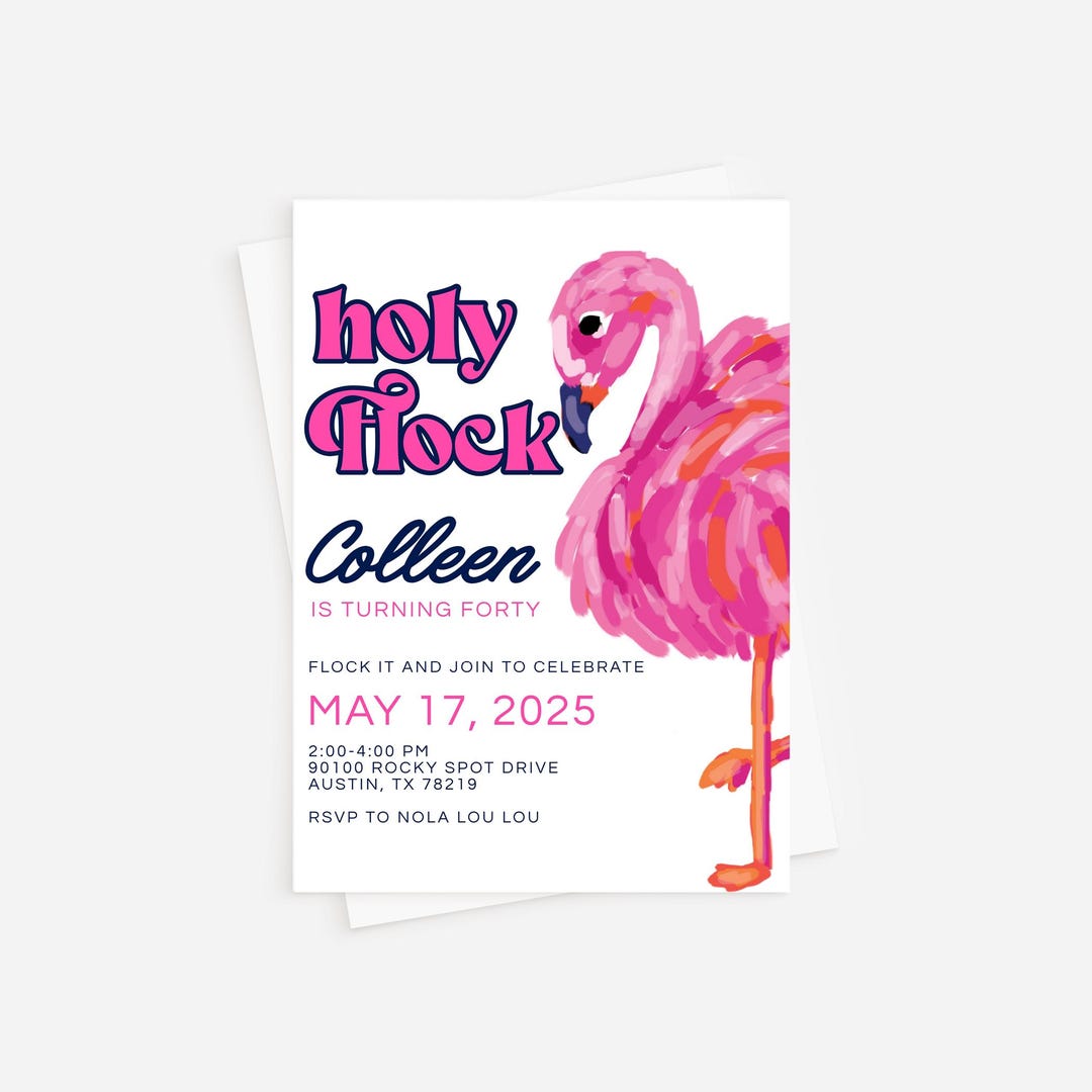 Corjl Holy Flock Birthday, Flamingo Invitation, Let's Flamingle ...