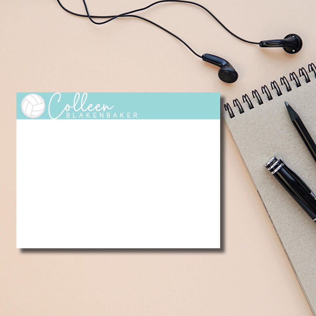 Volleyball Stationery Note Cards, Personalized Stationery, Custom Thank ...