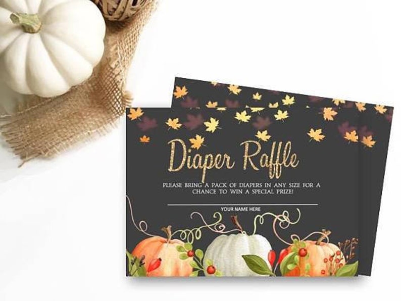 DOWNLOADABLE Fall In Love Diaper Raffle Card Diaper Raffle | Etsy