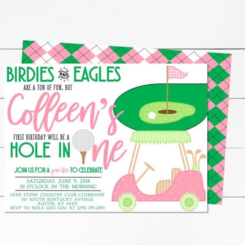 HOLE in ONE Girl's Girls Golf First Birthday Par-tee - Etsy