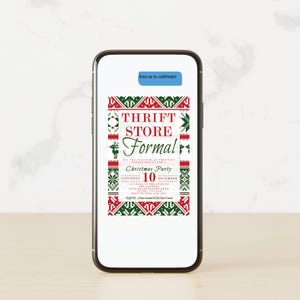 Ugly Christmas Sweater Party Invitation: Thrift Store Formal (digital ...