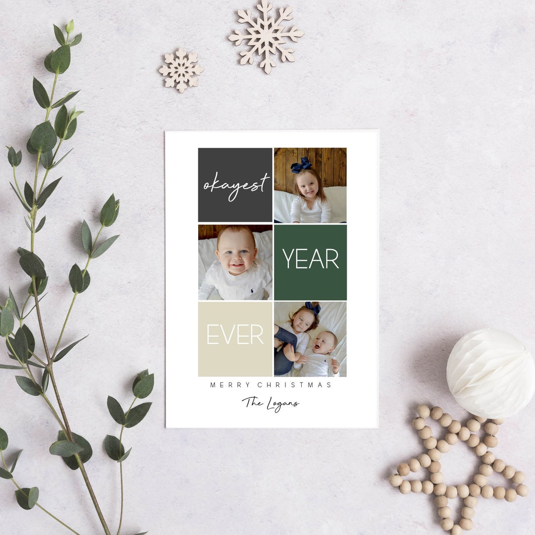 Family Photo Christmas Card, Funny Holiday Card, Personalized Christmas ...