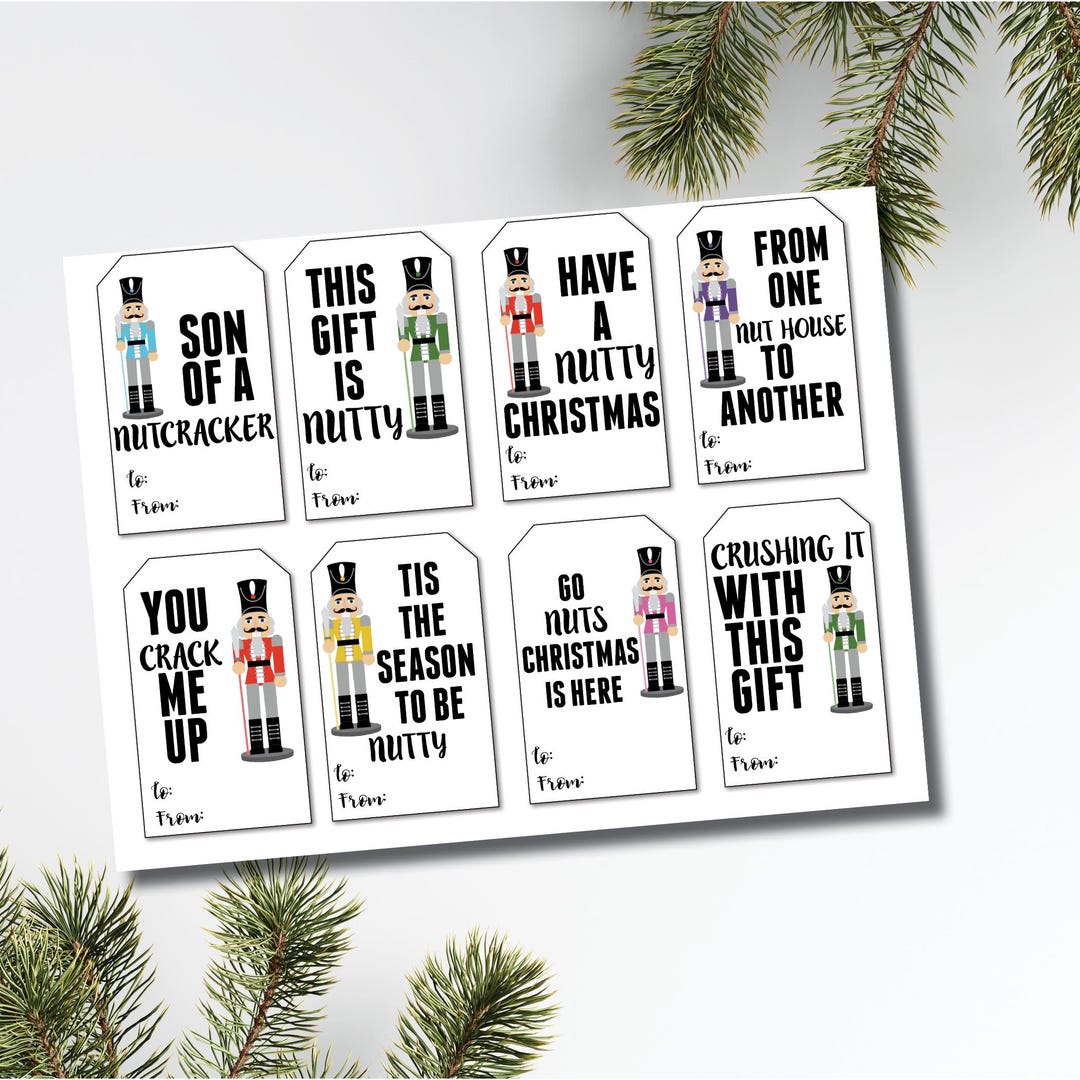 Intant Download Nutcracker Christmas Gift Tags, Printable Gift Tags ...