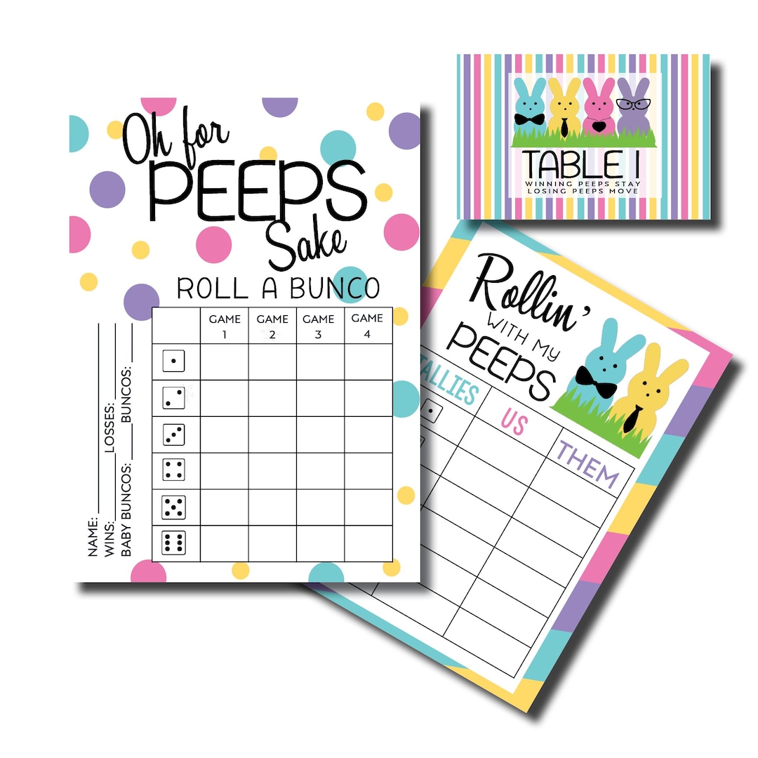 Easter Bunco, Spring Bunco, Printable Bunco Game, Bunco Score Sheets ...