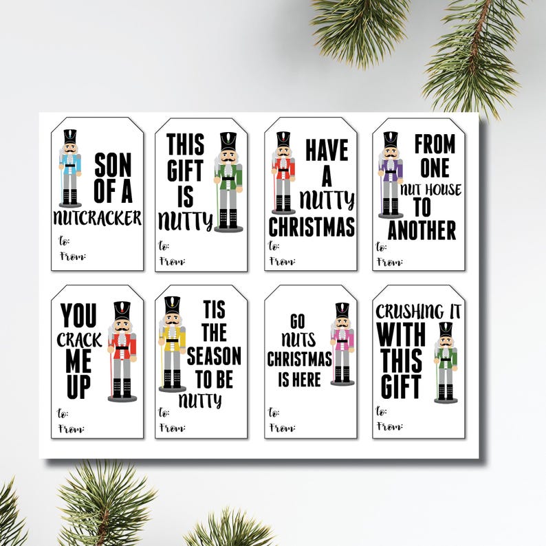 Intant Download Nutcracker Christmas Gift Tags, Printable Gift Tags ...