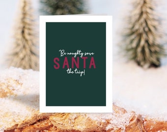 Funny Christmas Cardss santa Says No Texting Christmas Card - Etsy