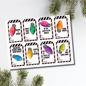 Instant Download Christmas Light Gift Tags, Printable Christmas Gift ...
