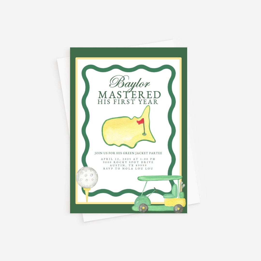 Mastered First Year Birthday, Boy First Birthday, Golf Birthday Party ...