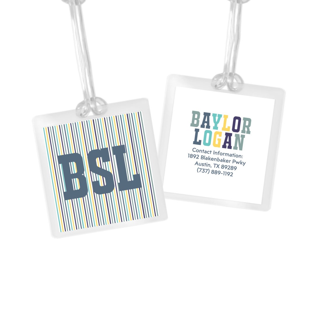 Personalized Luggage Tag, Custom Backpack Tag, Kid Bag Tag, Family ...