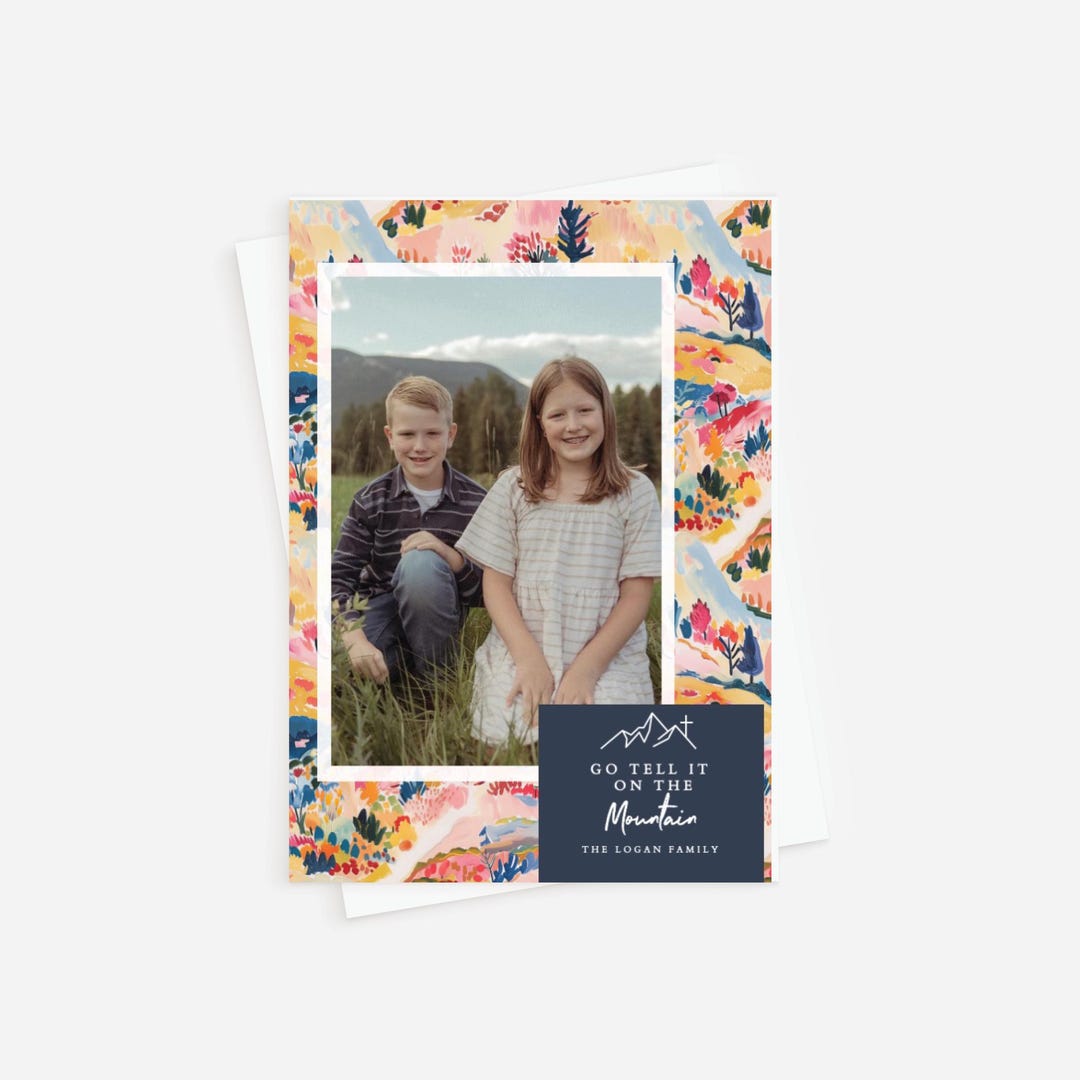 Vacation Holiday Card, Family Photo Christmas Card, Mountain Holiday ...