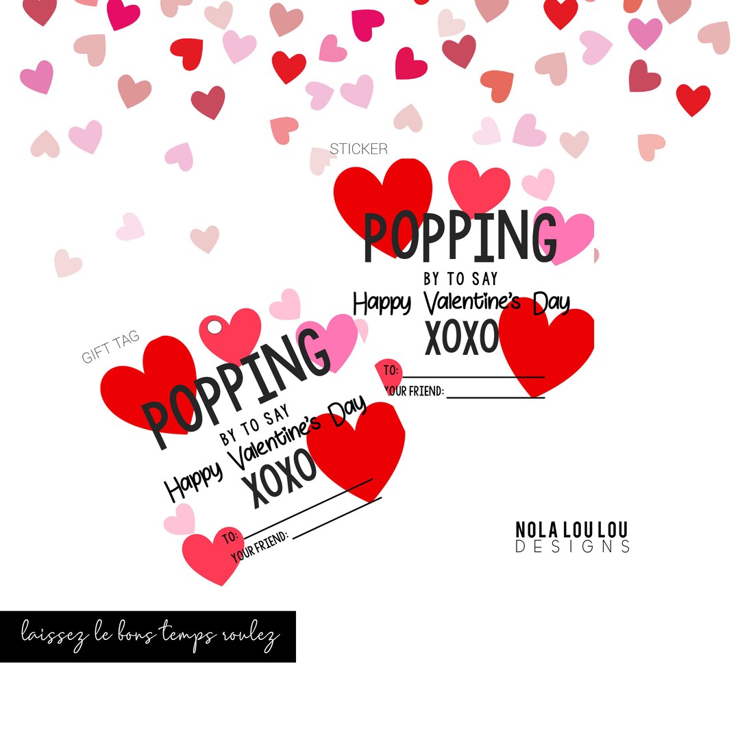 Valentine Gift Tags, Valentine's Day Stickers, Classroom Valentine ...