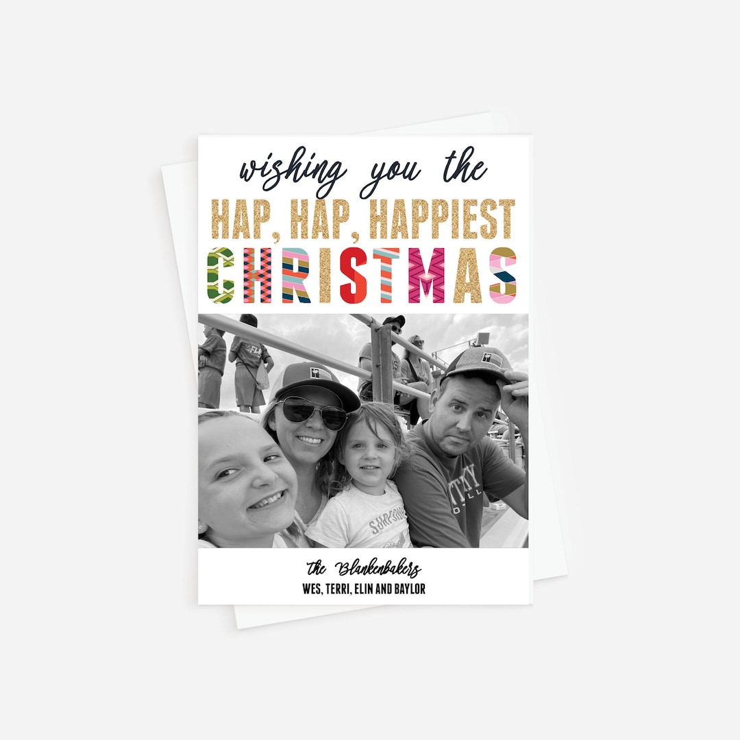 Corjl Hap Hap Happiest Christmas Card, Holiday Photo Card, Funny ...