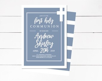 Boy First Communion Invitations Boys First Communion - Etsy