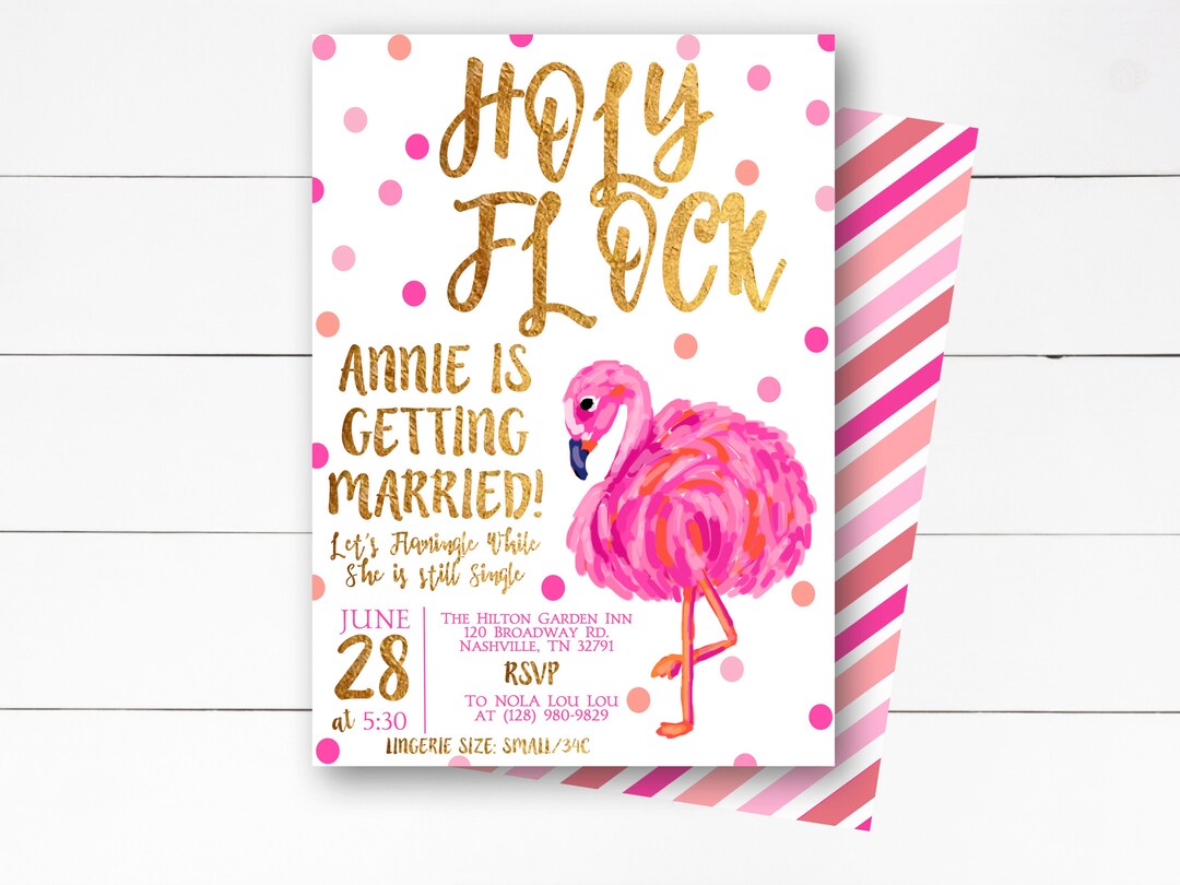 Let's Flamingle Invitation, Flamingo Bachelorette Invitation ...