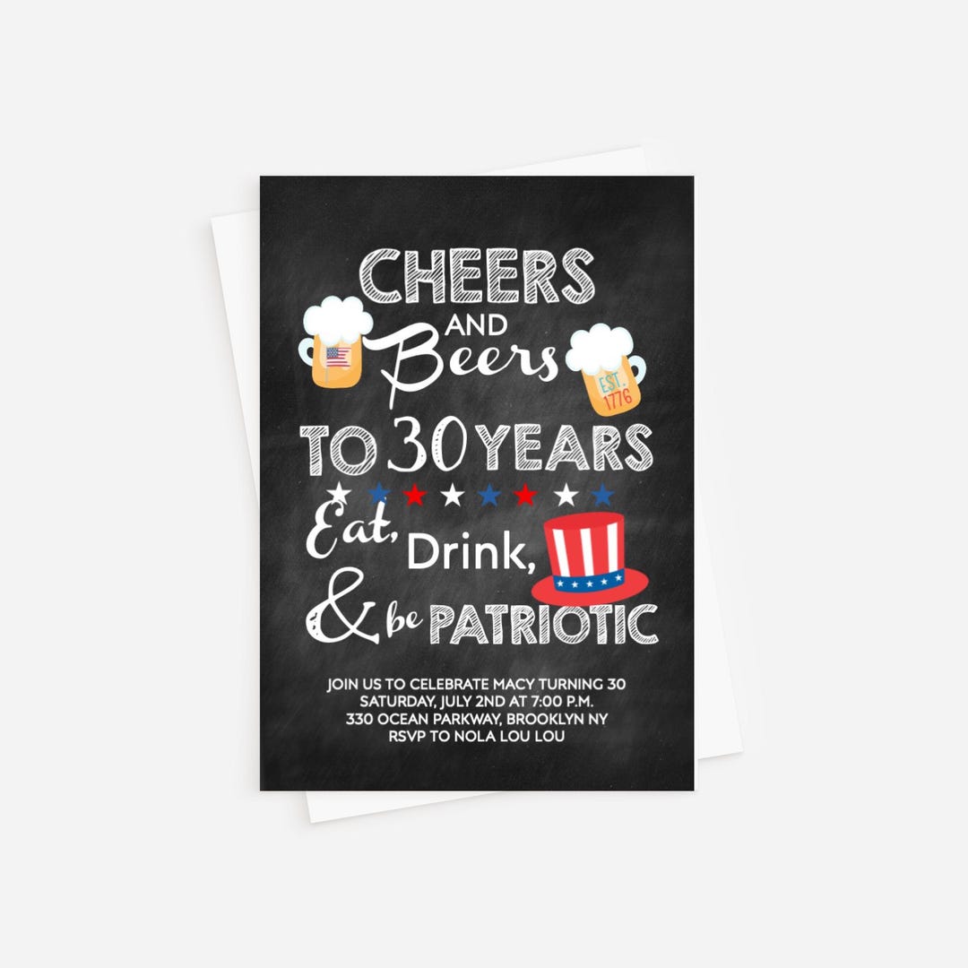 Beer Theme Invitation, 4th of July Invitation, Adult Birthday ...