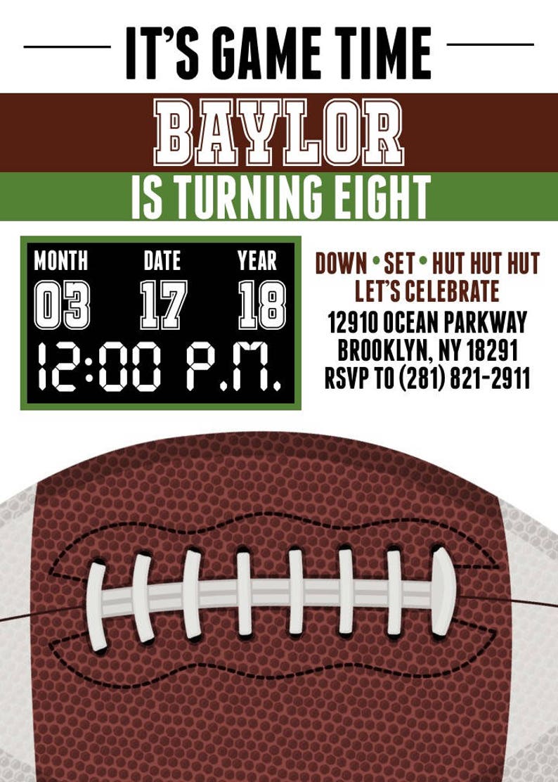 It's Game Time Birthday Invitation Football Party Invite - Etsy