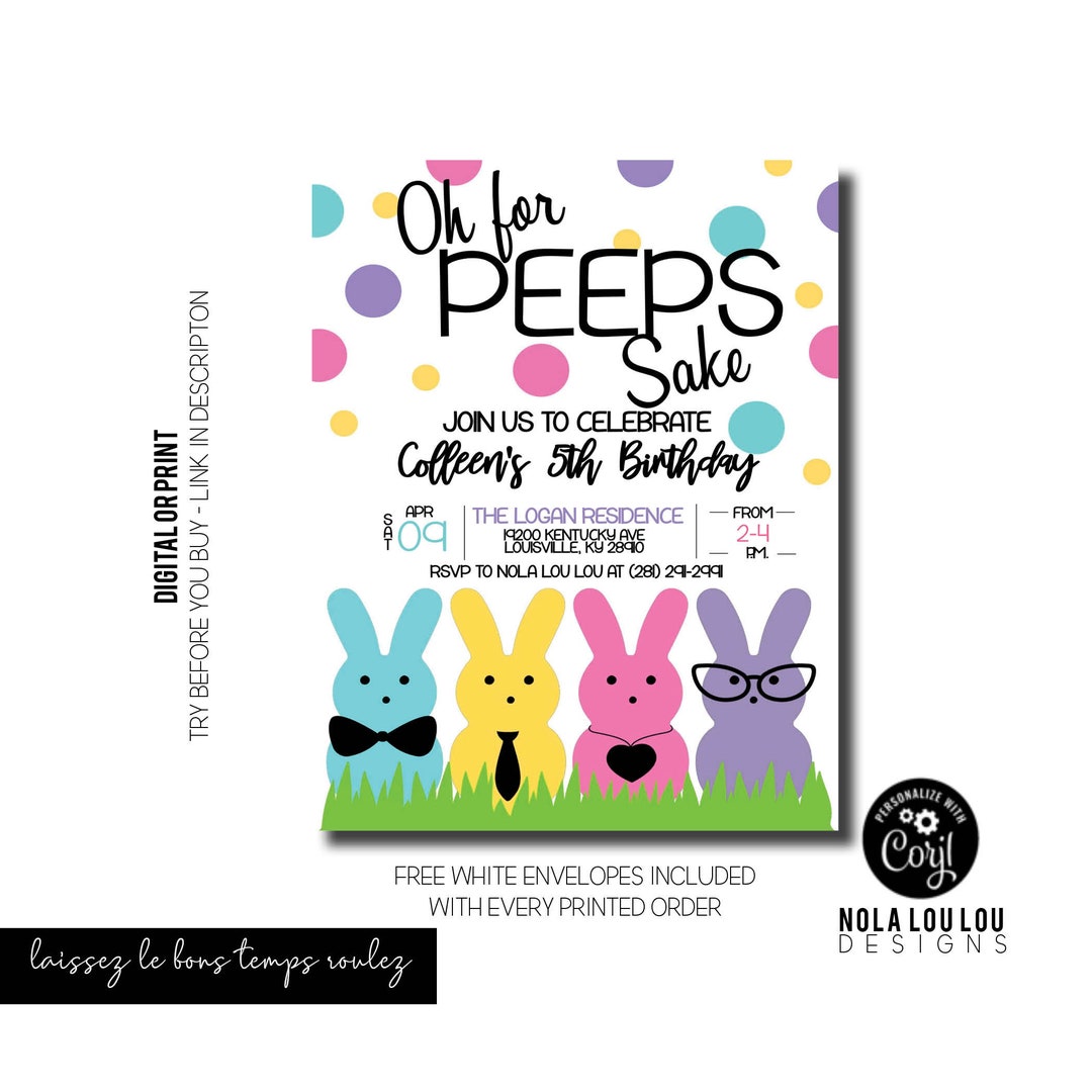 Easter Birthday Invitation, Easter Birthday Party Invitation, Easter ...