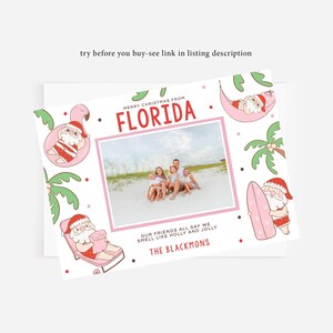 Florida Christmas Photo Card: Tropical Holiday Design (INSTANT DOWNLOAD ...