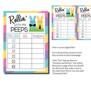 Easter Bunco, Spring Bunco, Printable Bunco Game, Bunco Score Sheets ...