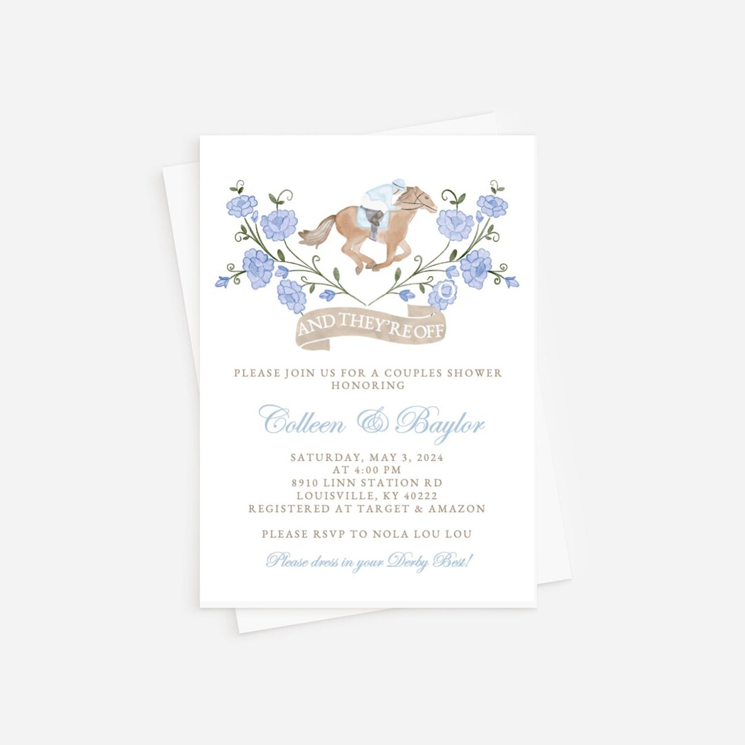 Kentucky Derby Couples Shower Invitation (digital or Professionaly ...