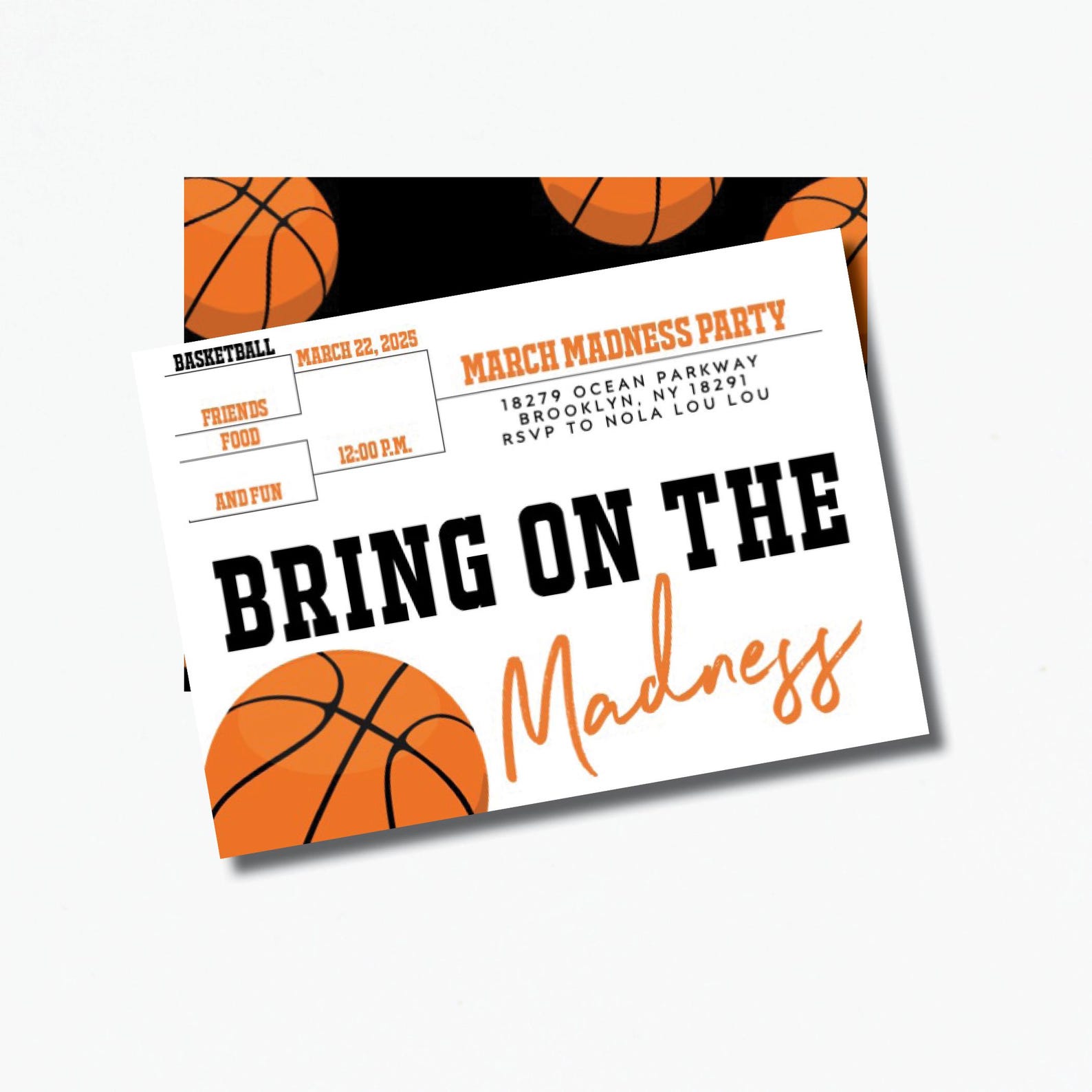March Madness Basketball Party Invitation (digital or Professionally ...