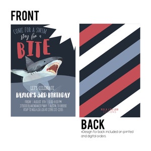 Shark Birthday Invitation Shark Week Invitation Under the | Etsy