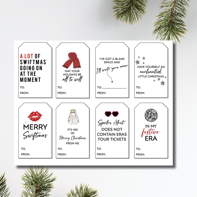 Instant Download Christmas Era Gift Tags, Printable Christmas Gift Tags ...