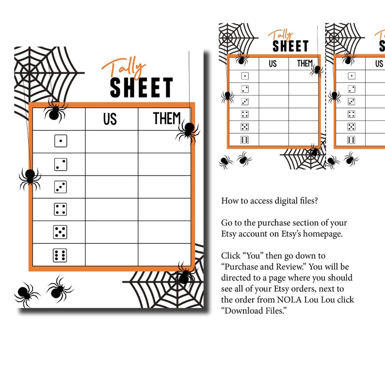 Halloween Bunco Game Night: Printable Score Cards & Tally Sheets - Etsy