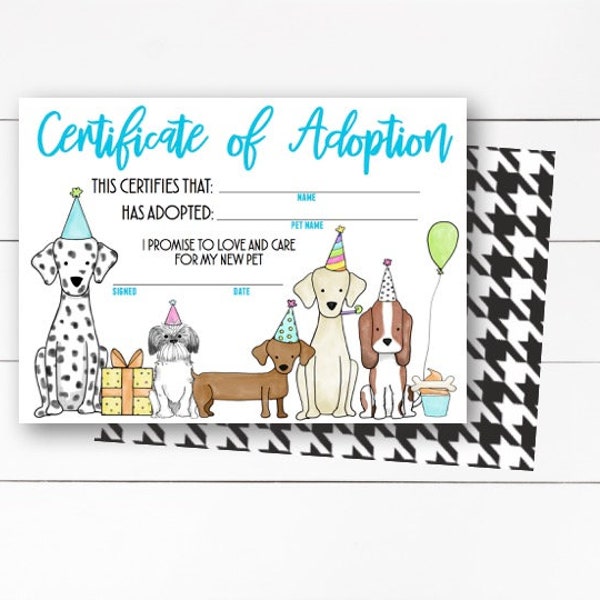 Downloadable Adoption Cards - Etsy