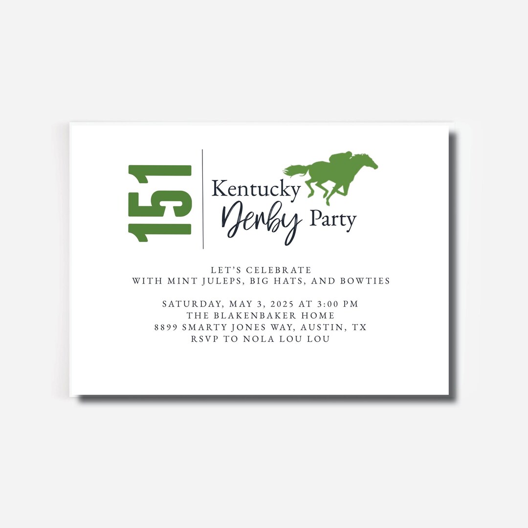 Corjl Kentucky Derby Theme Invitation, Derby Day Invitation, Run for ...