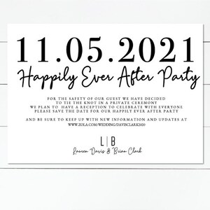 Postponed Wedding Announcement Happily Ever After Party - Etsy