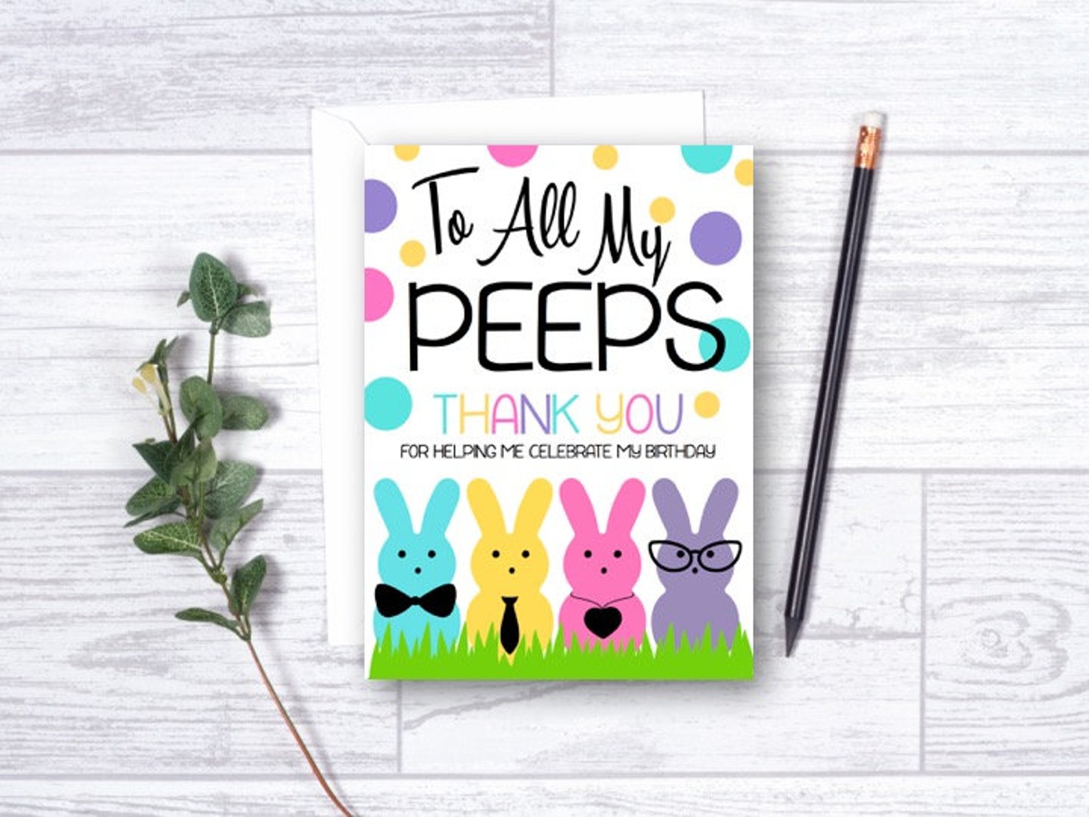 To All My Peeps Thank You Card Peeps Thank You Card Easter | Etsy
