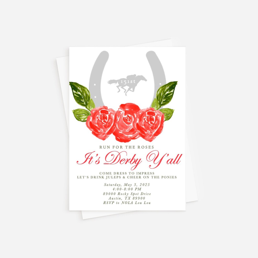 Derby Day Invitation, Kentucky Derby Invitation, Horse Racing ...