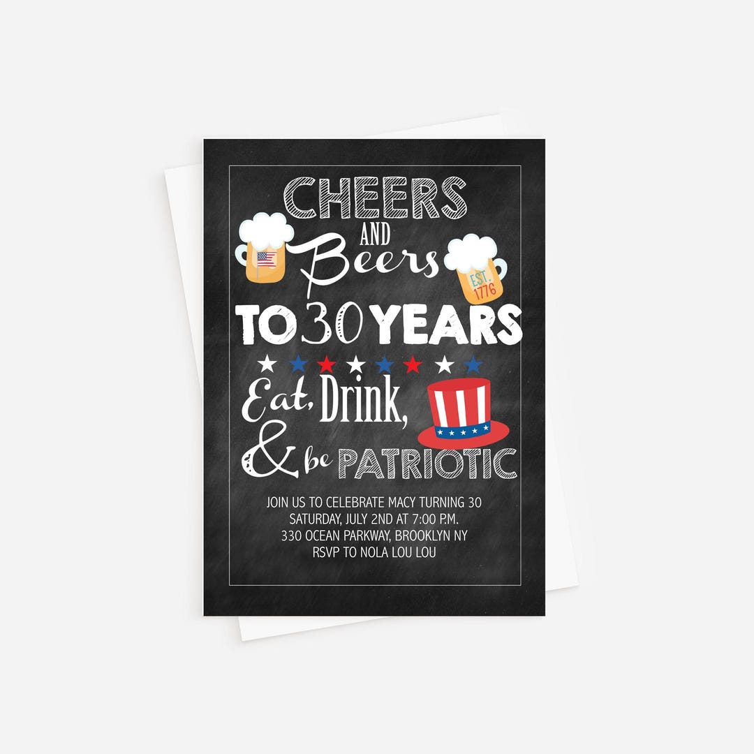 Corjl Beer Theme Invitation, 4th of July Party, Adult Birthday Party ...