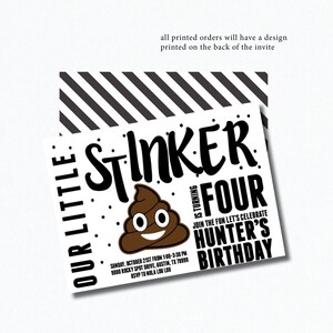 Poop Emoji Birthday Invitation: Our Little Stinker Party (digital or ...