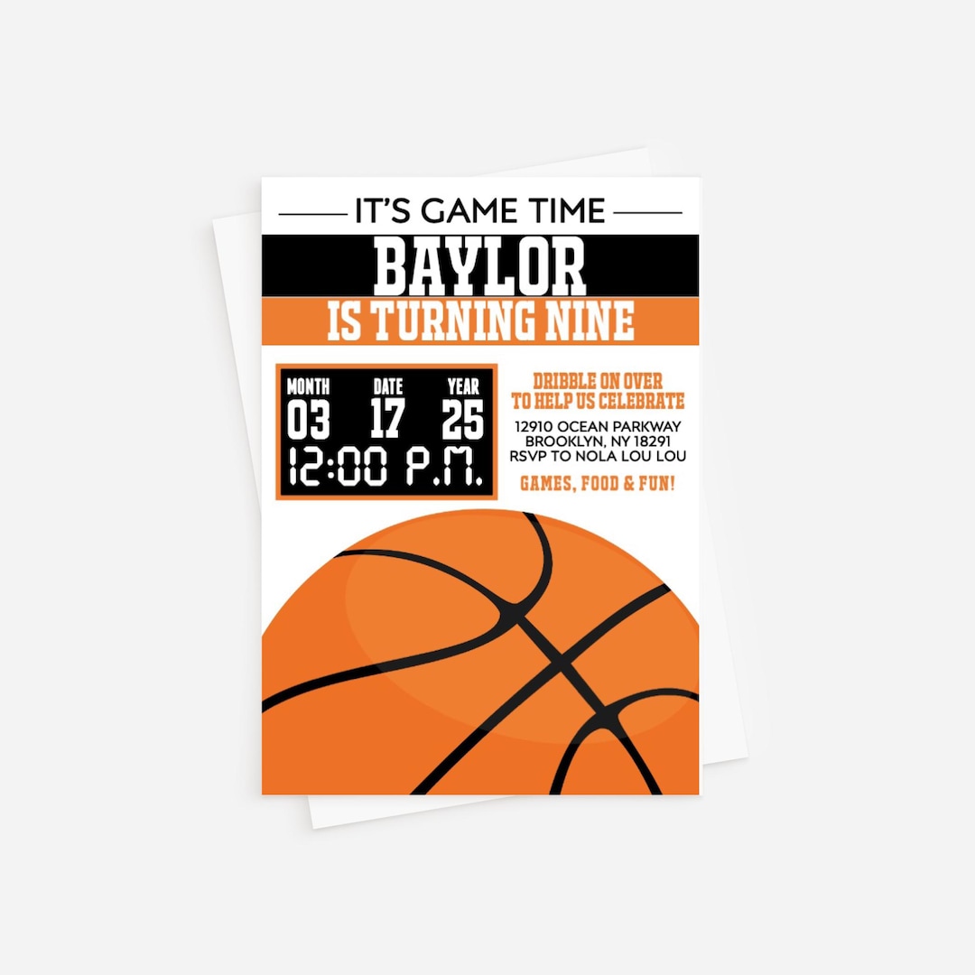 Basketball Theme Birthday Invitation, March Madness Party, Sports Theme ...