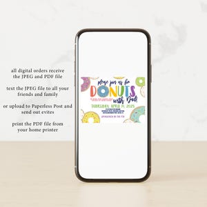 Donuts With Dad Flyer, Donut Invitation, Father's Day Invitation ...