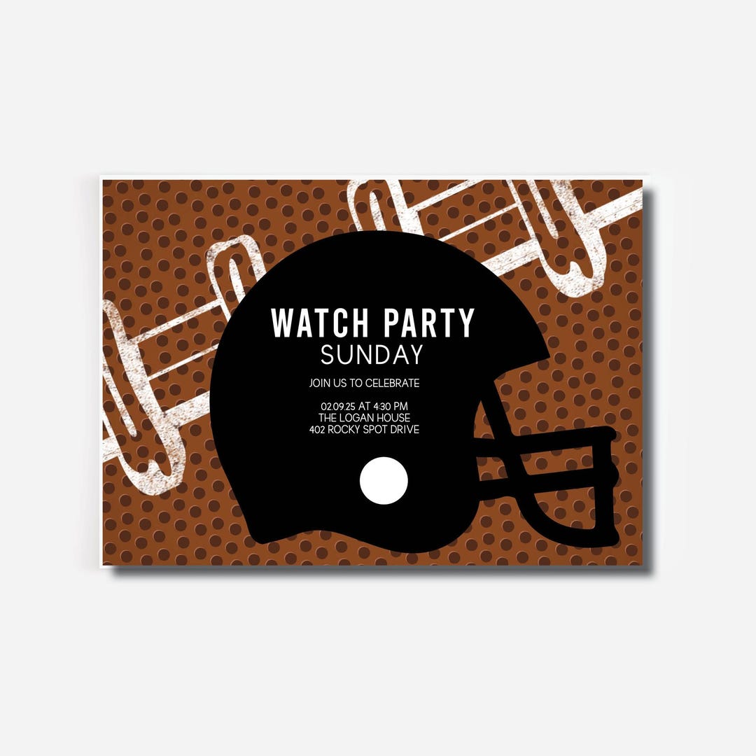 Corjl Football Watch Party Invitation, Football Theme Invitation ...