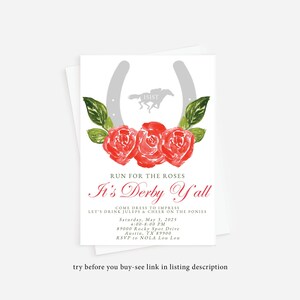 Corjl Kentucky Derby Theme Invitation, Derby Day Invitation, Run for ...