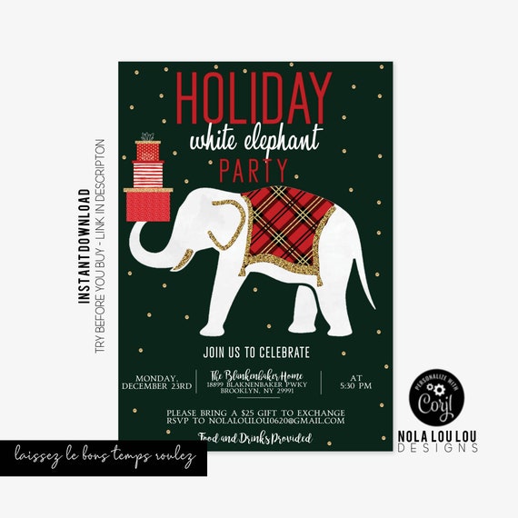 White Elephant Party Flyer