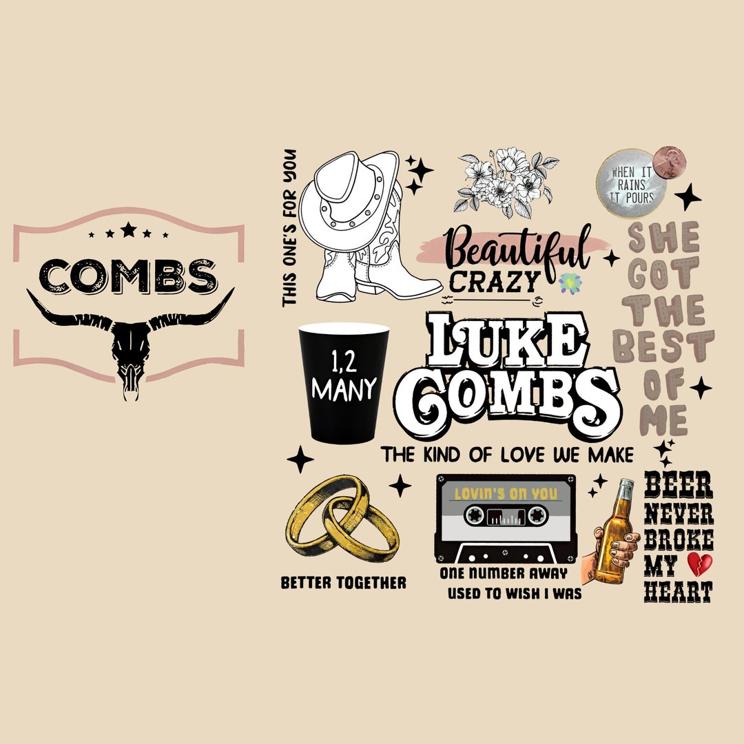 Retro Combs Tracklist Bull Skull Png Vintage Luke Combs Png - Etsy ...