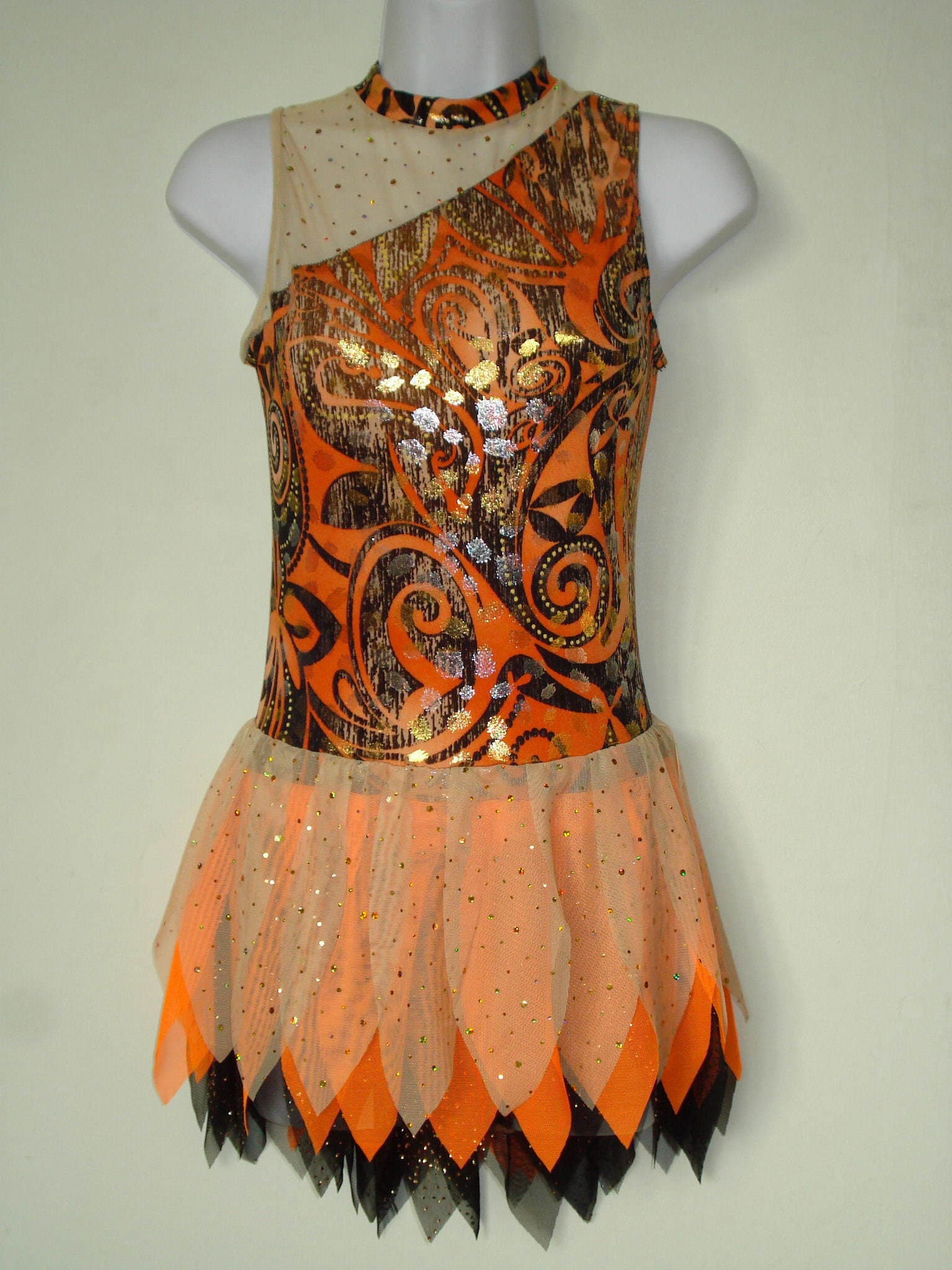 Orange Figure Skating Dresses
