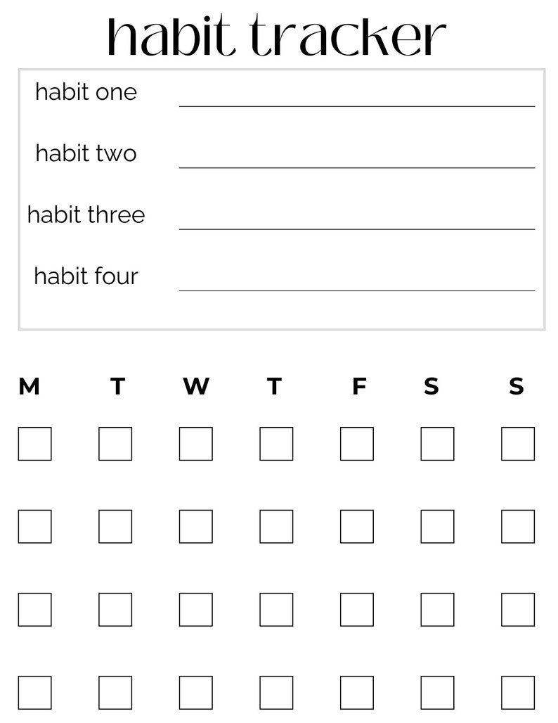 Monthly Habit Tracker Printable, Habit Tracker Template, Routine ...