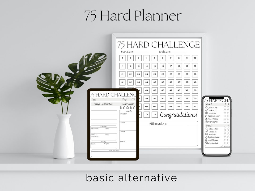 75-day Hard Challenge Checklist goal Setting Weight Loss Planner ...